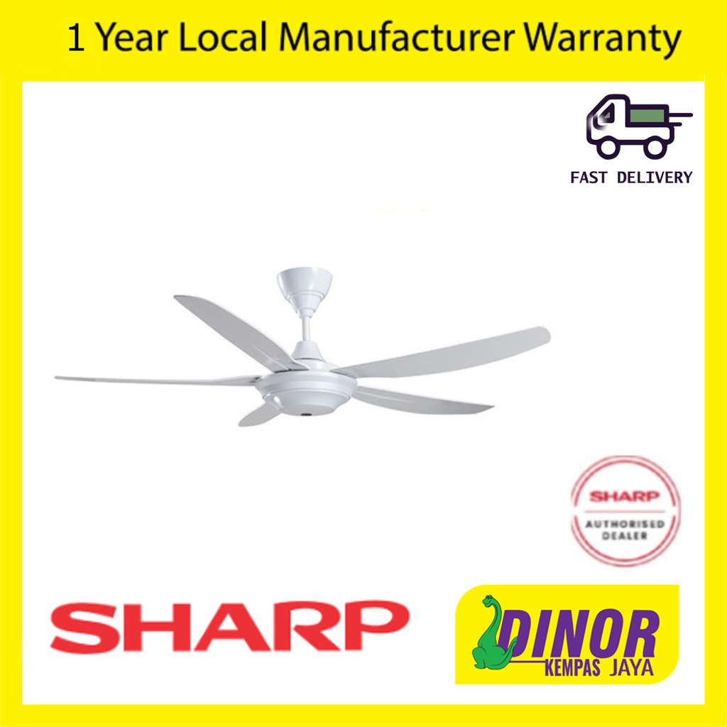 Sharp 56-Inch 5 Blade Wafu Fan Ceiling Fan (White) PJC116WH | Shopee ...
