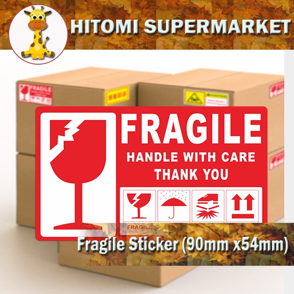 [Ready Stock] Wholesale Stiker Murah Mudah Pecah Fragile Sticker ...