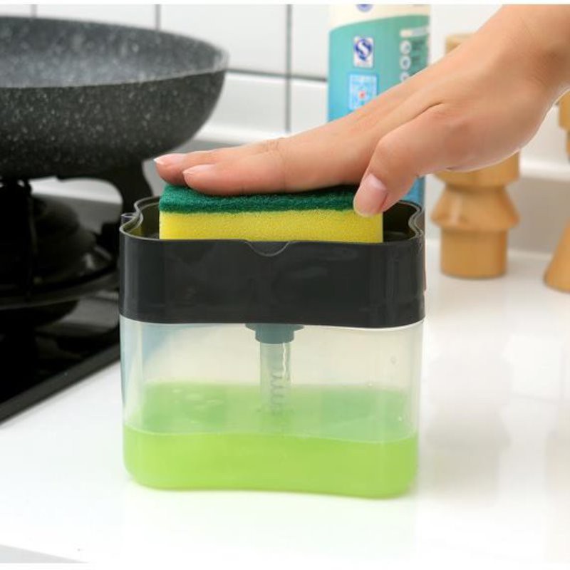 006 Kitchen soap dispenser with sponge box sponge washer plastic ...
