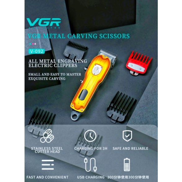 READY STOCK V-092 HIGH QUALITY Professional Barber Metal Hair Carving ...