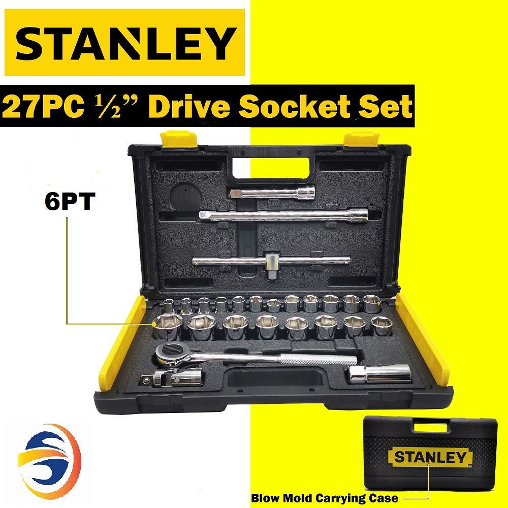 STANLEY 1/2" X 27PCS BOX SOCKET SET (6PT) 1-86-477 | Shopee Malaysia