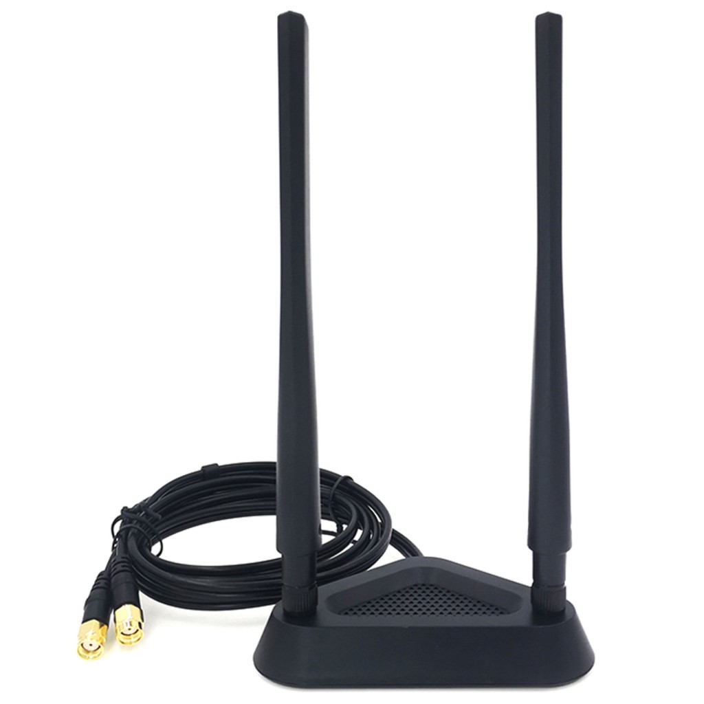 Dual WiFi Antenna 2.4GHz 5.8GHz with Extension Cable Magnetic Base for ...