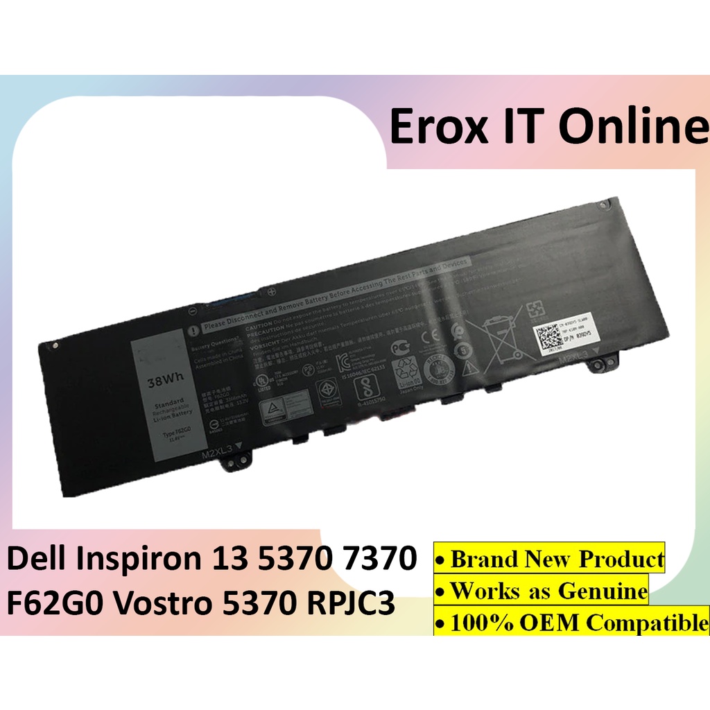 Dell Inspiron 13 7000 7373 7370 7380 7386 Vostro 13 5000 5370 F62G0 ...