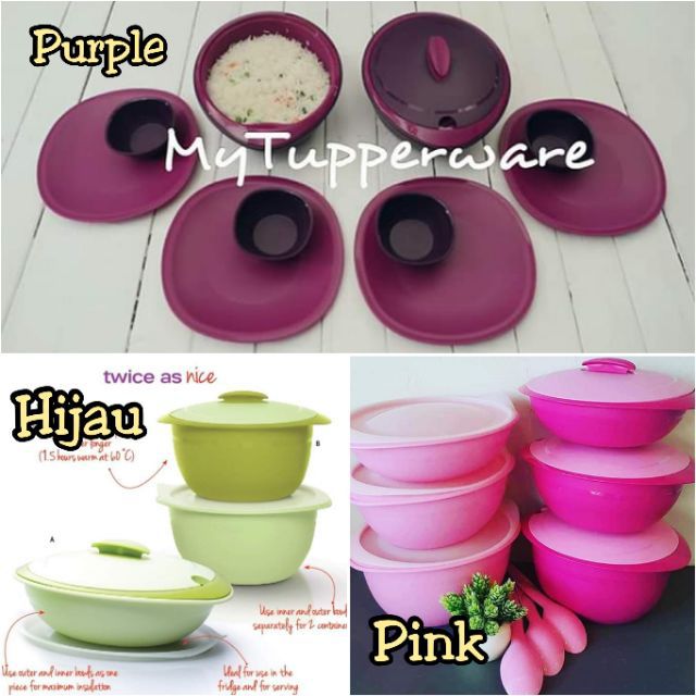 Tupperware Warmie Insulator Insulated Serving Purple Iso Duo Legacy Set ...