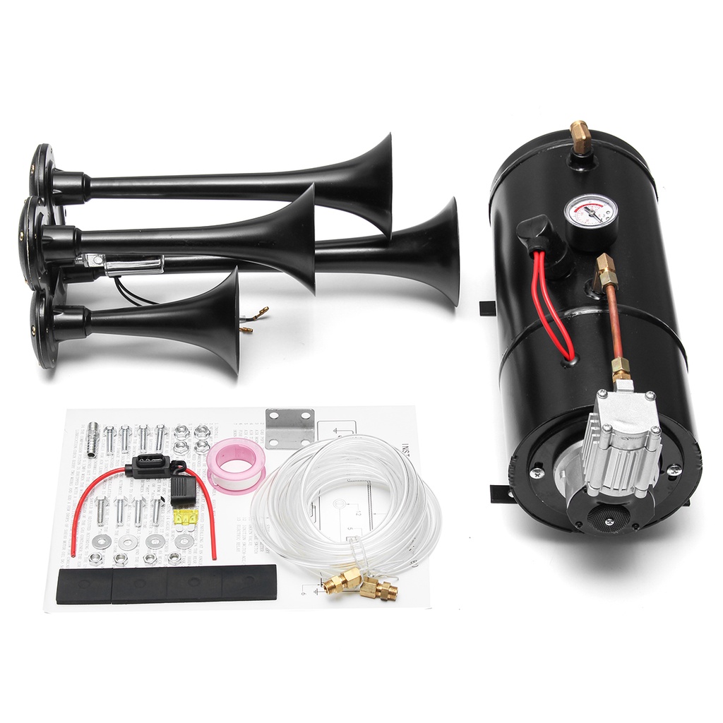 150DB 4 Trumpet Train Horn Kit Set 150PSI Super Loud with Air ...