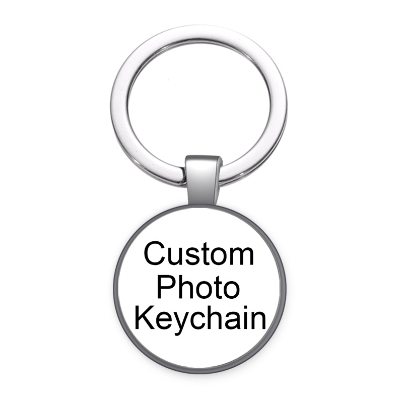 Personalized Photo Custom pictures glass cabochon keychain Bag Car key ...