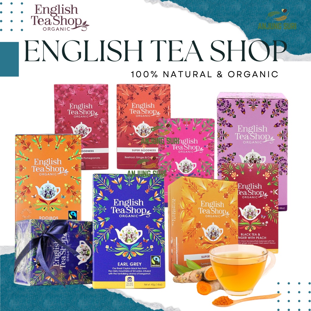 English Tea Shop Organic Super Berries English Breakfast Green Sencha ...