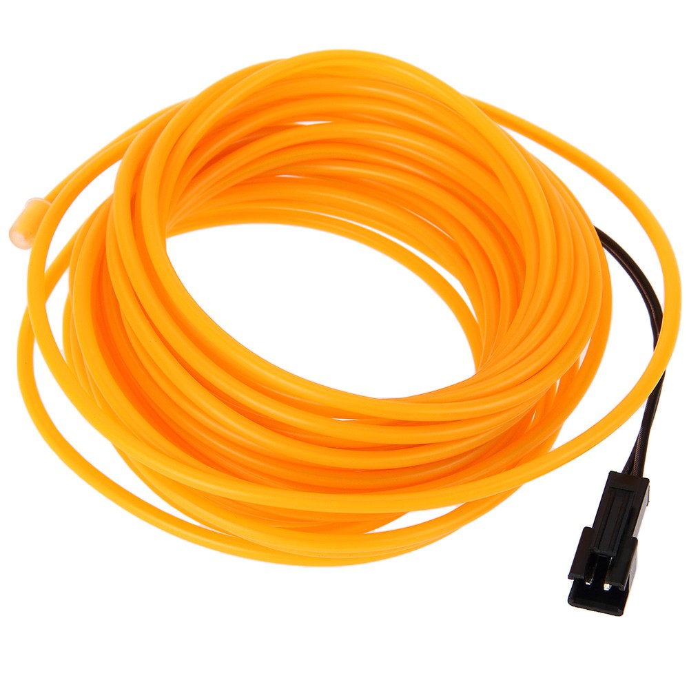 3V FLEXIBLE LED NEON LIGHT GLOW EL WIRE STRIP (YELLOW, 1M/3M/5M ...