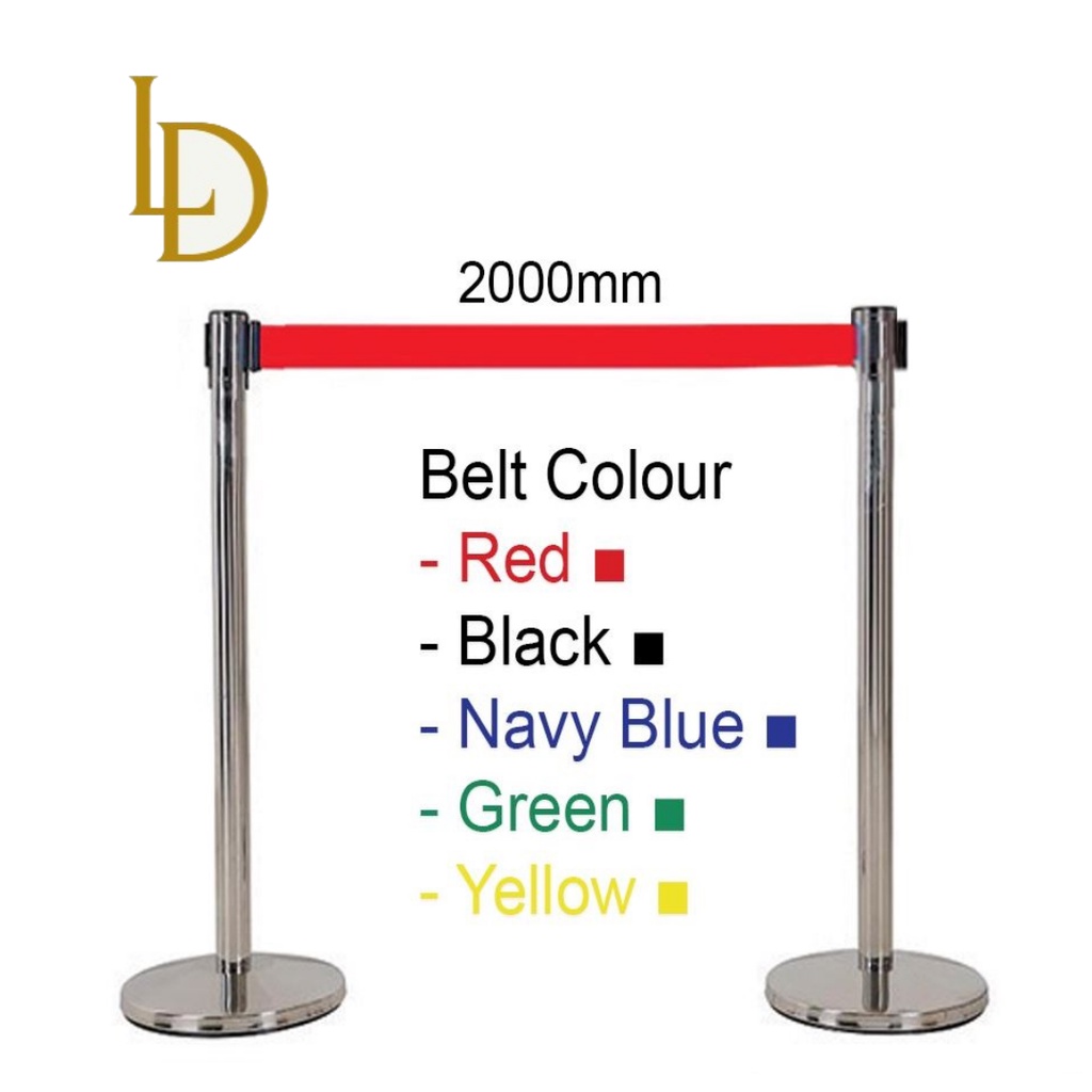 Stainless Steel Queue Stand Queue Up Stand Q-stand 2m Belt | Shopee ...