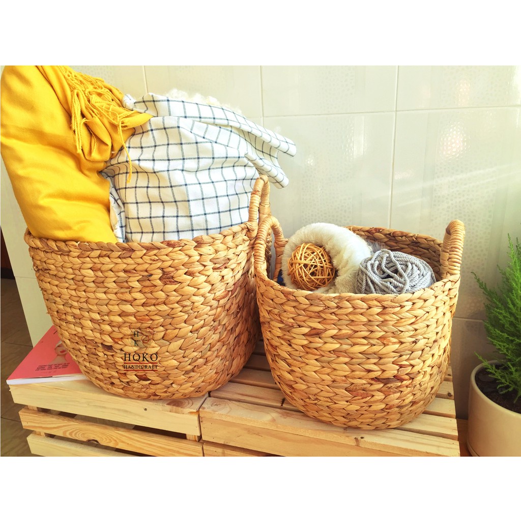 Basket, square mouth water hyacinth basket 2 sizes - HOKO | Shopee Malaysia