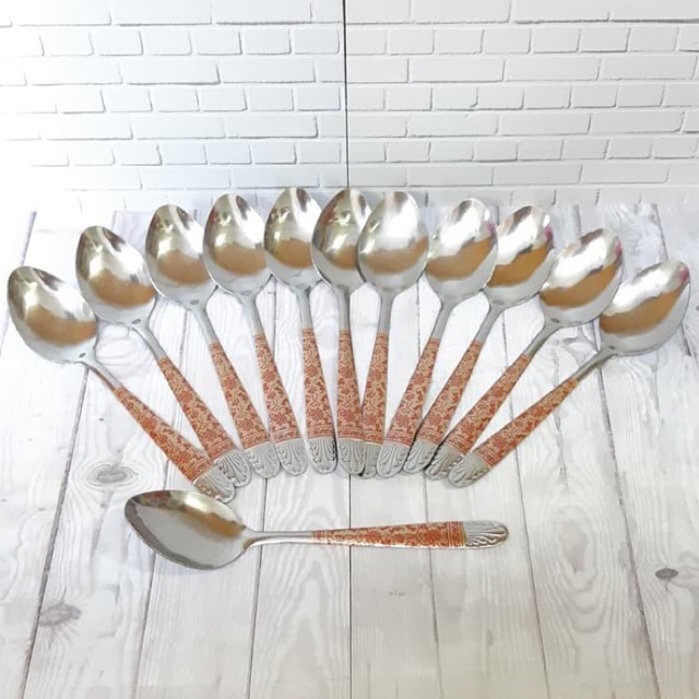 Thick BATIK TABLE SPOON 1 SET 12PCS | Shopee Malaysia