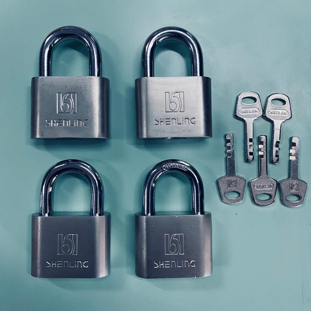 5pcs ~ 4pcs 40MM Shenling Security Chrome Brass Padlock 白钢挂锁头 Key Alike ...