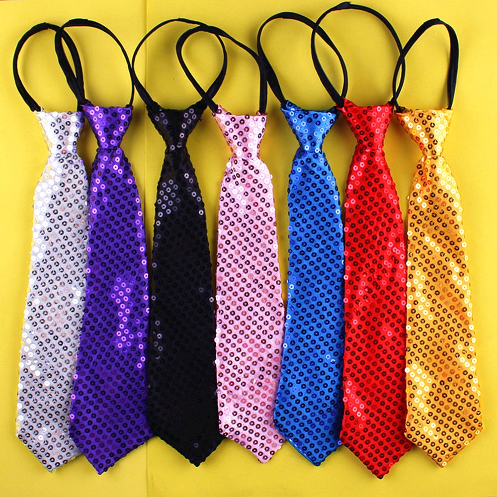 7 Colors Sequins Shinny Tie Halloween Fancy Neckwear Party Dress Up ...