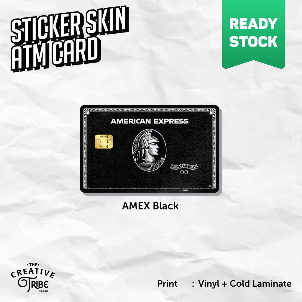 AMEX Black Skin Card Sticker for ATM Etoll/ RFID/ | Shopee Malaysia