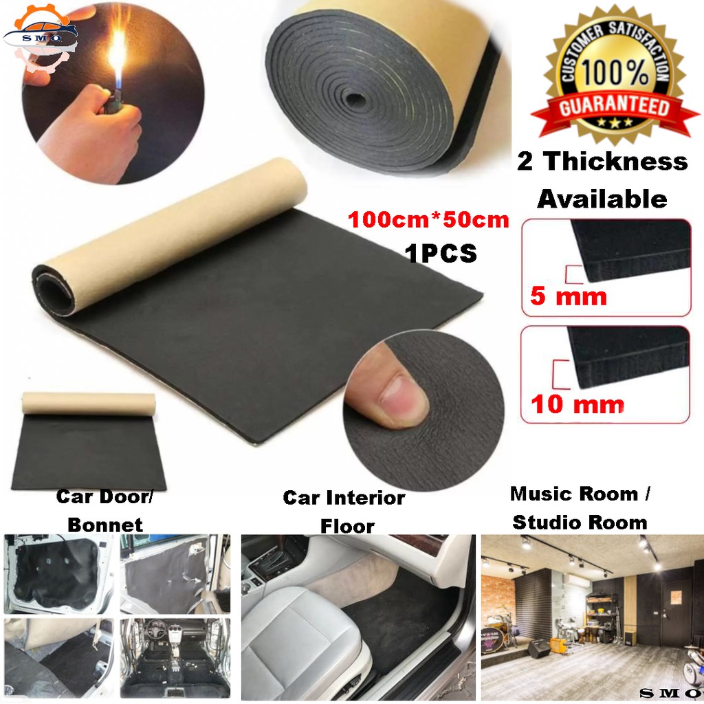 100cm x 50cm Foam Sponge Sound Proof Mat Car Soundproof Thick Span ...
