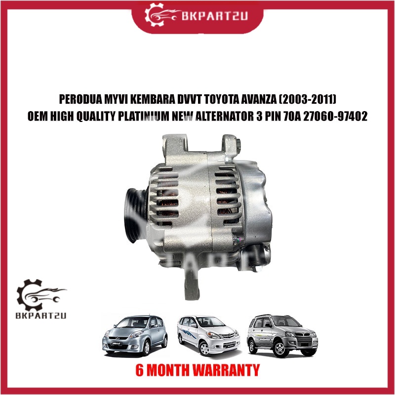 PERODUA MYVI KEMBARA DVVT TOYOTA AVANZA 1.3 PLATINIUM NEW ALTERNATOR 3 ...