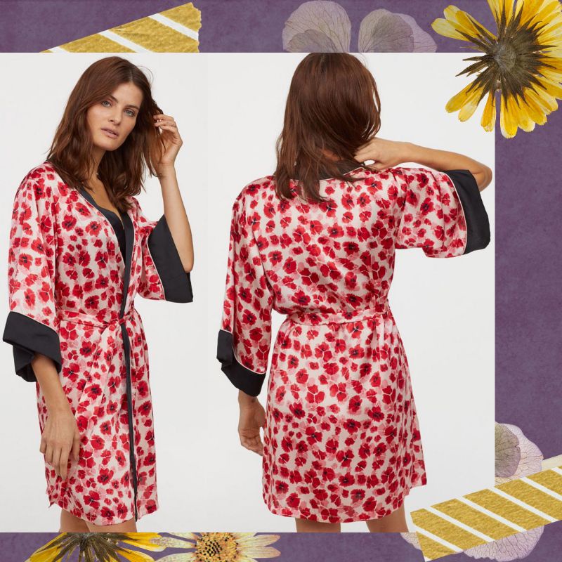 Hm HnM Kimono Black Flower | H&m FULL LABEL Original | Shopee Malaysia