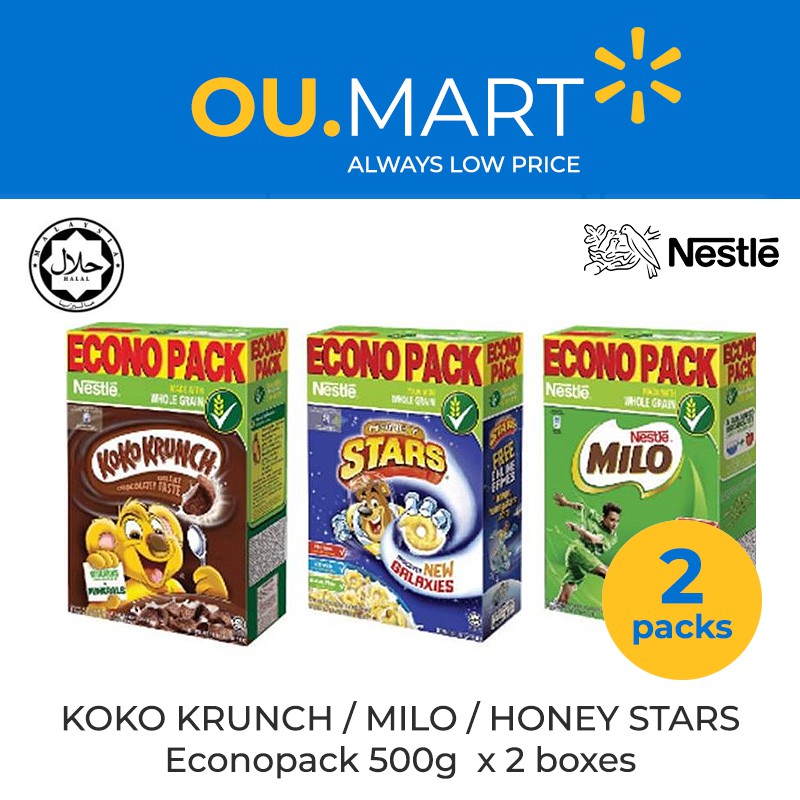 Nestle KOKO KRUNCH / MILO / HONEY STARS Breakfast Cereal Econopack 500g ...