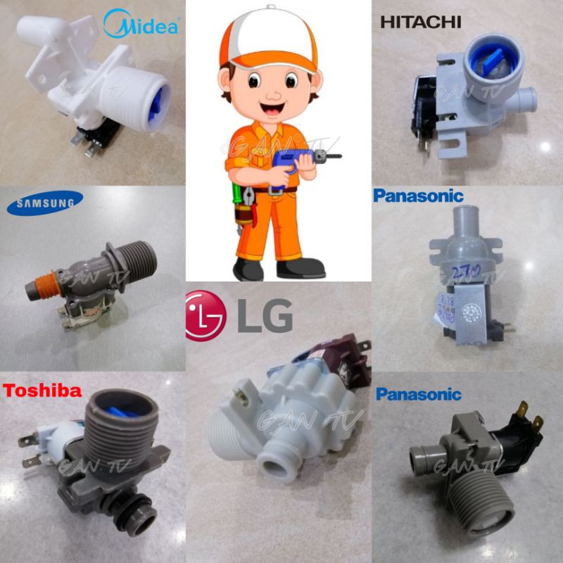 Heavy Duty Washing Machine Single Water Inlet Feed Valve 1 Coil Way ...