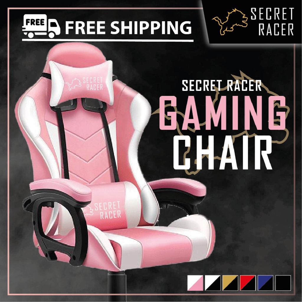 Secret Racer™ Gaming Chair Kerusi Gaming Pink Racing Style Adjustable ...