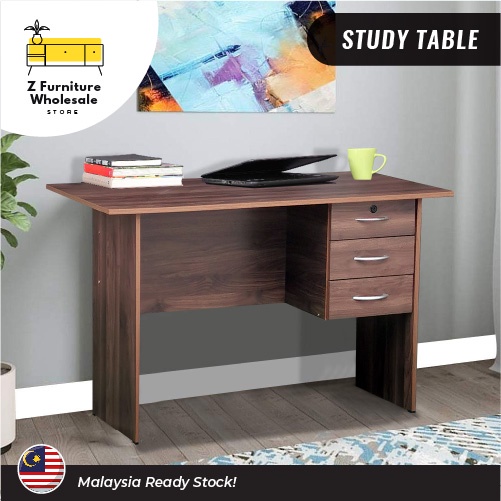 Wooden Office Study Table (Walnut) / Writing Study Table / Desktop ...