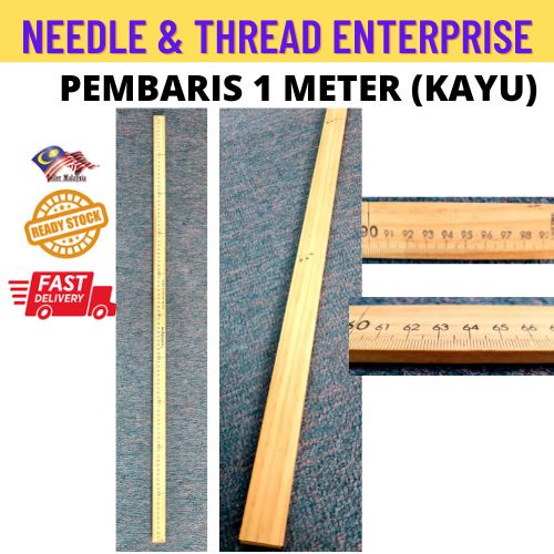 PEMBARIS METER (KAYU) / METER RULER / WOODEN RULER (READY STOCK ...