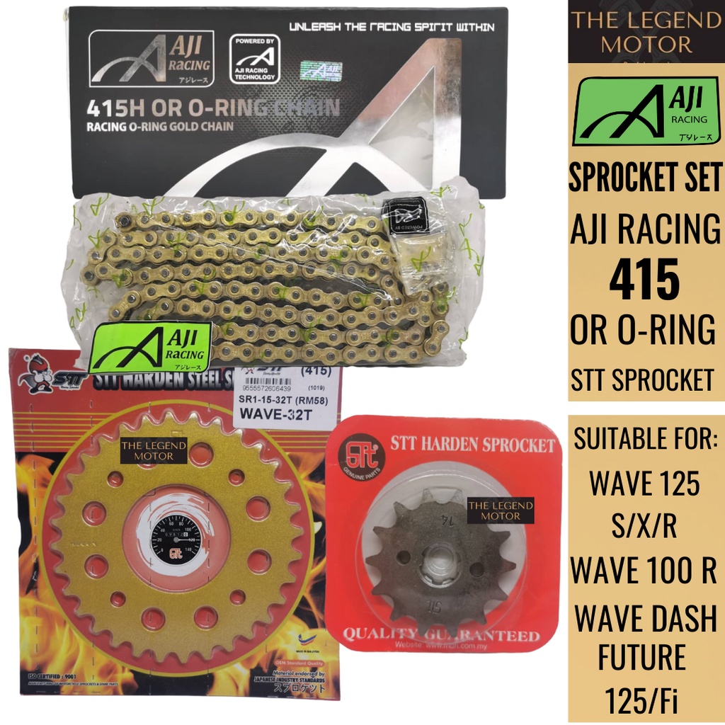 WAVE DASH FUTURE ALPHA CX 415 AJI RACING ERO ORING CHAIN RANTAI GOLD ...