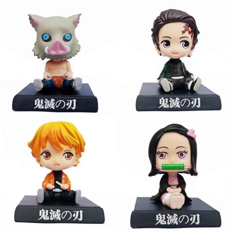 Kimetsu no Yaiba Chibi Shaking Head Kamado Tanjirou, Hashibira Inosuke ...