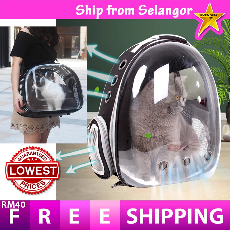 Pet Capsule Transparent Astronaut Pet Dog Cat Kucing Beg kucing ...