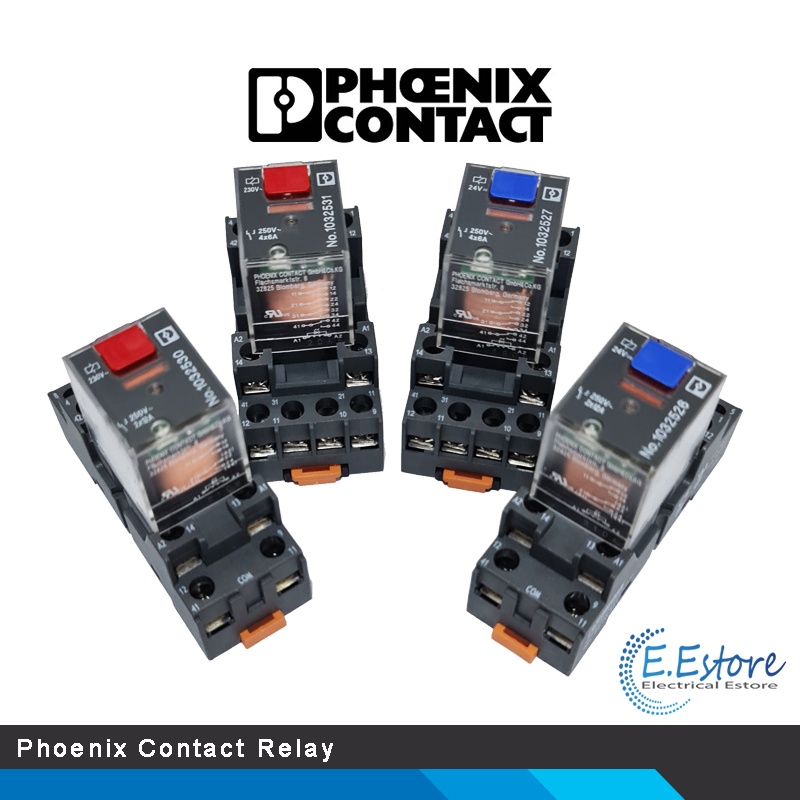 Phoenix Contact Relay 2PDT / 4DPT with LED indicator / Test Button ...