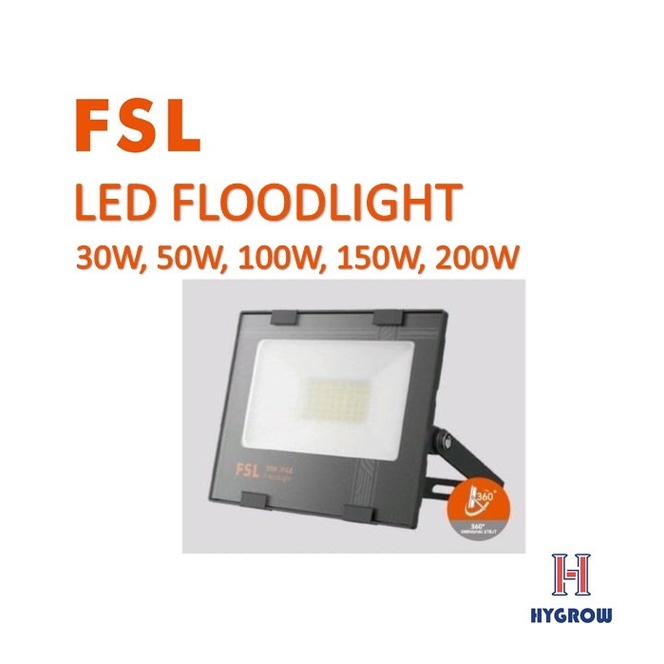 FSL SMD LED Floodlight 30W/50W/100W/150W/200W [3000K/4000K/6500K] | Shopee Malaysia