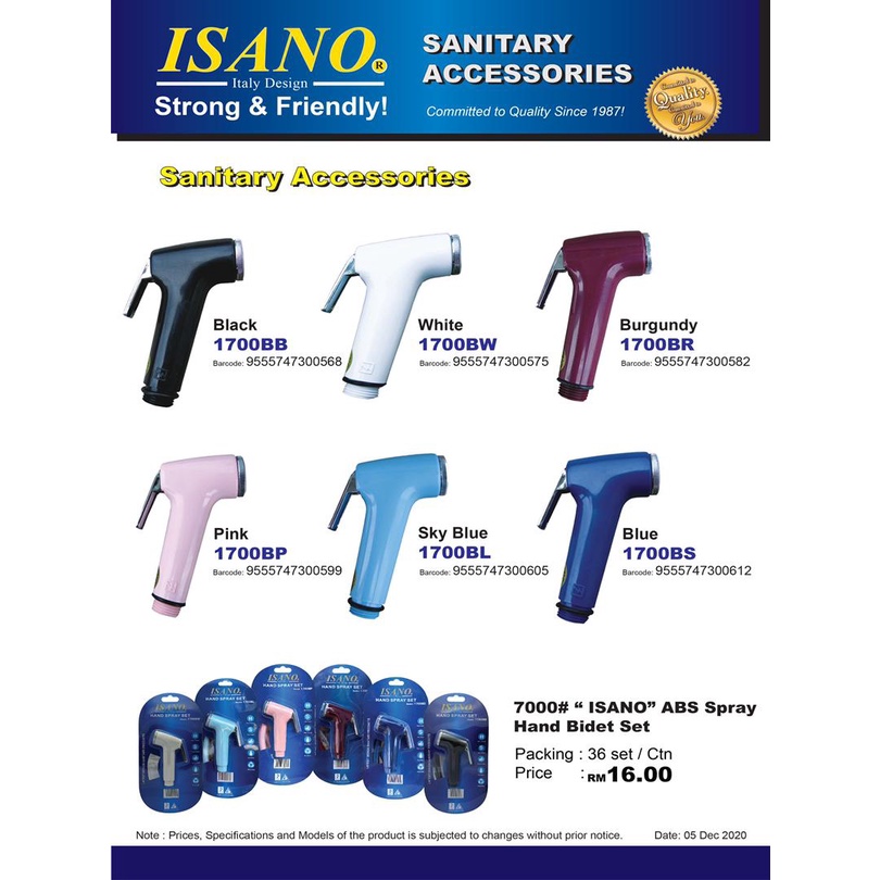 ISANO ABS BIDET TOILET SPRAYER HANDHELD BIDET SPRAYER HAND BIDET SET ...