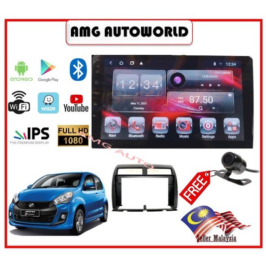 Perodua Myvi Icon 2015-2017 10" Inch Android Player Radio WIFI GPS IPS 2.5D Screen T3L (1RAM ...