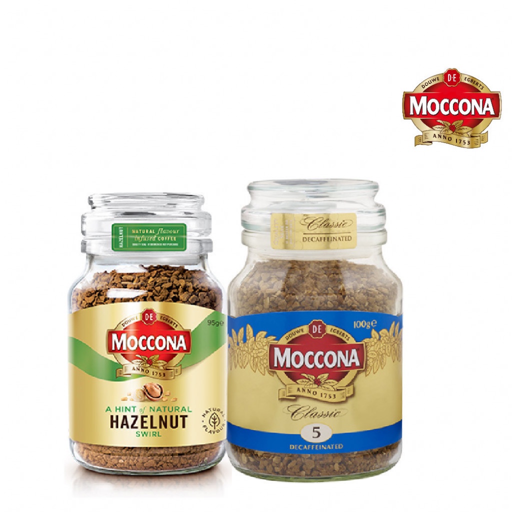 Moccona Roasted Hazelnut Freeze Dried Coffee 95g + Moccona Classic ...