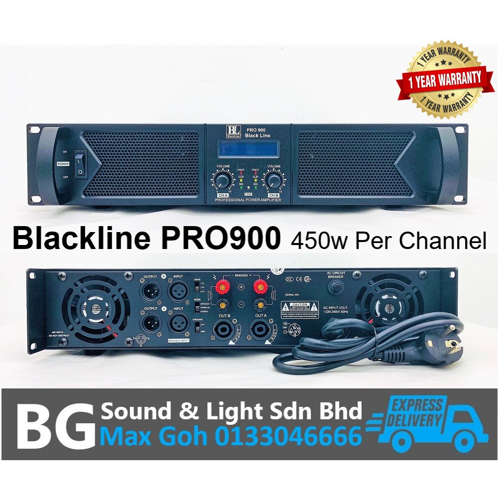Blackline PRO900 2 Channel 450w 8 Ohms Per Channel Power Amplifier | Shopee Malaysia