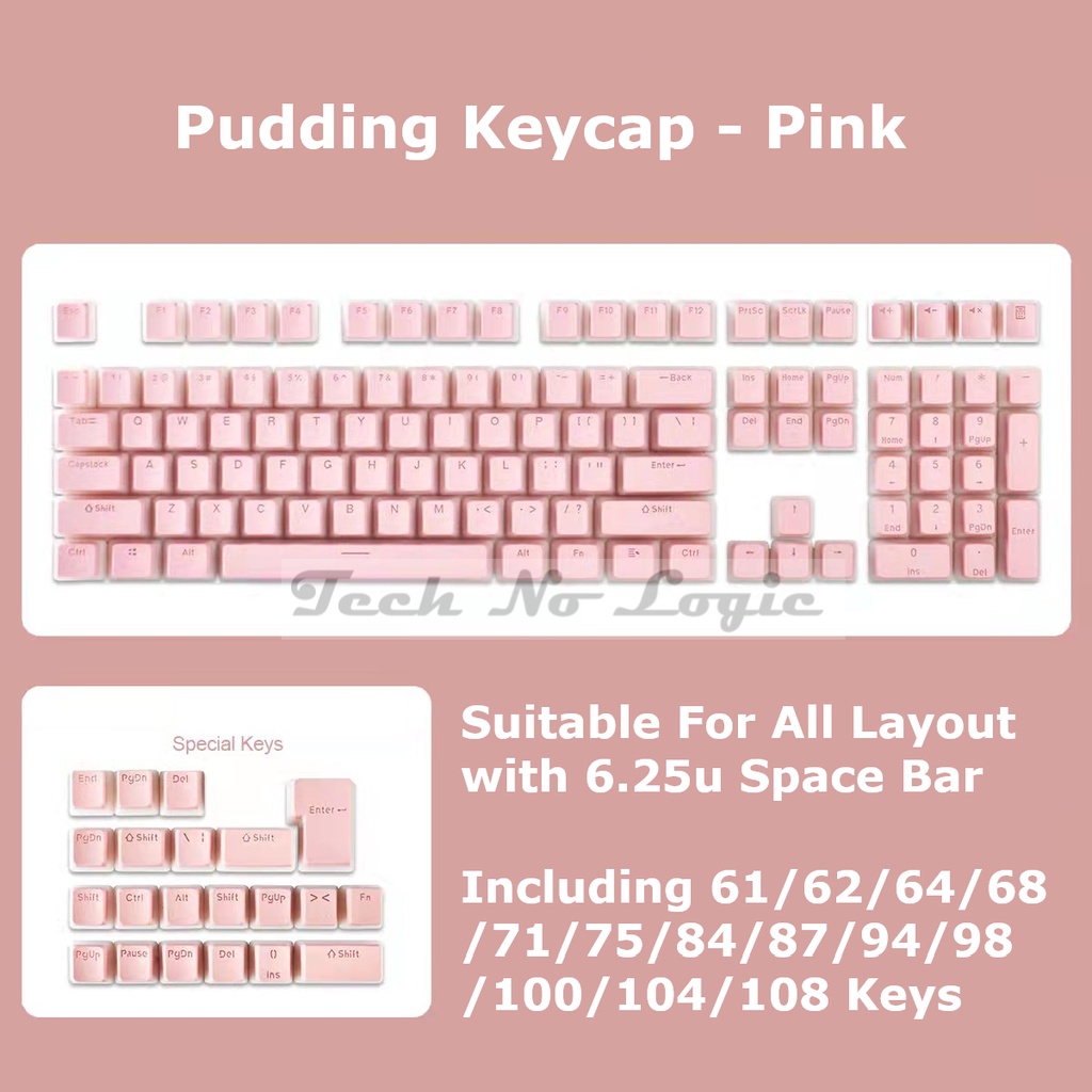 [KL Ready Stock] Pudding Keycaps PBT Double Shot Injection Keycap ...