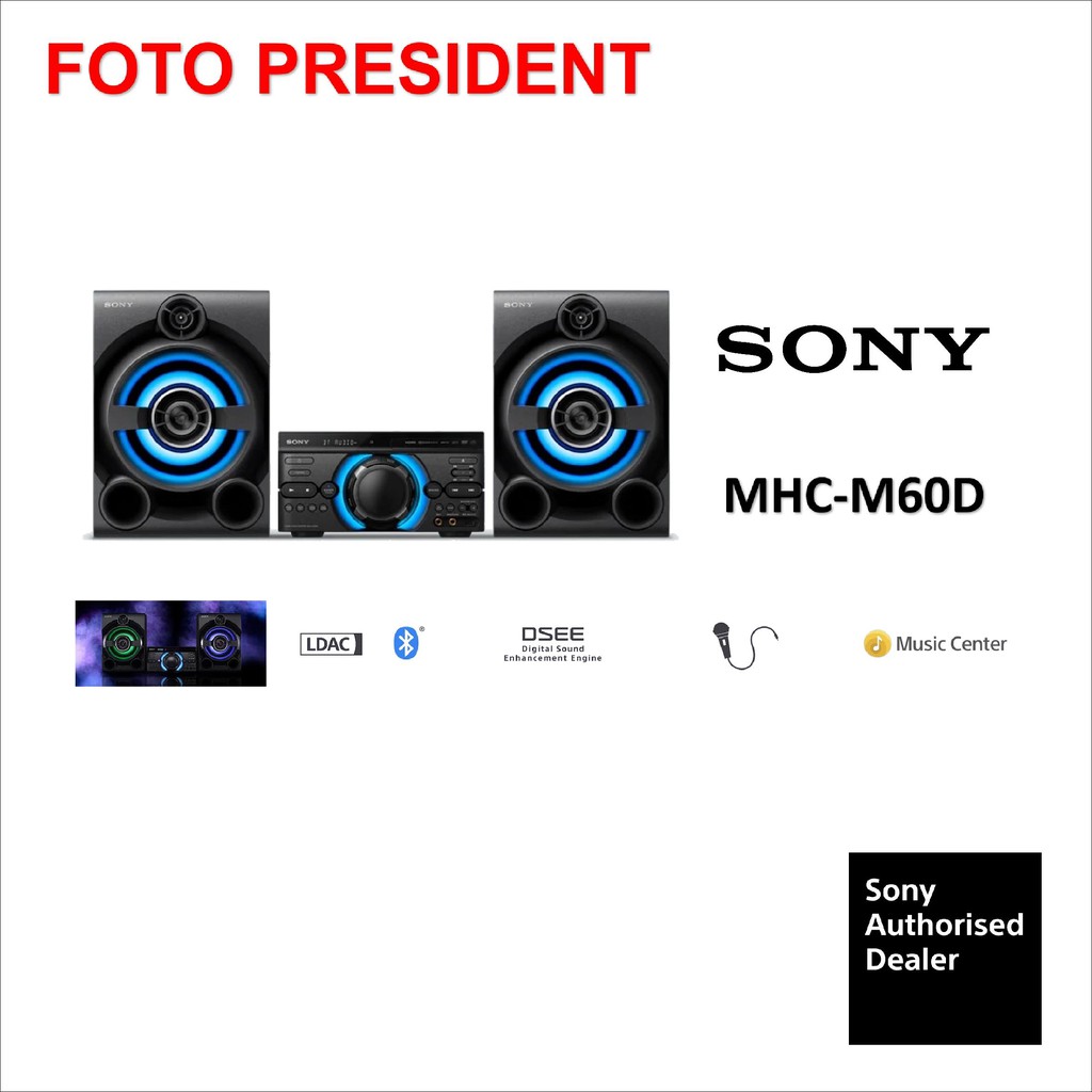 Sony MHC-M60D High Power Audio System with DVD/CD/BLUETOOTH ...