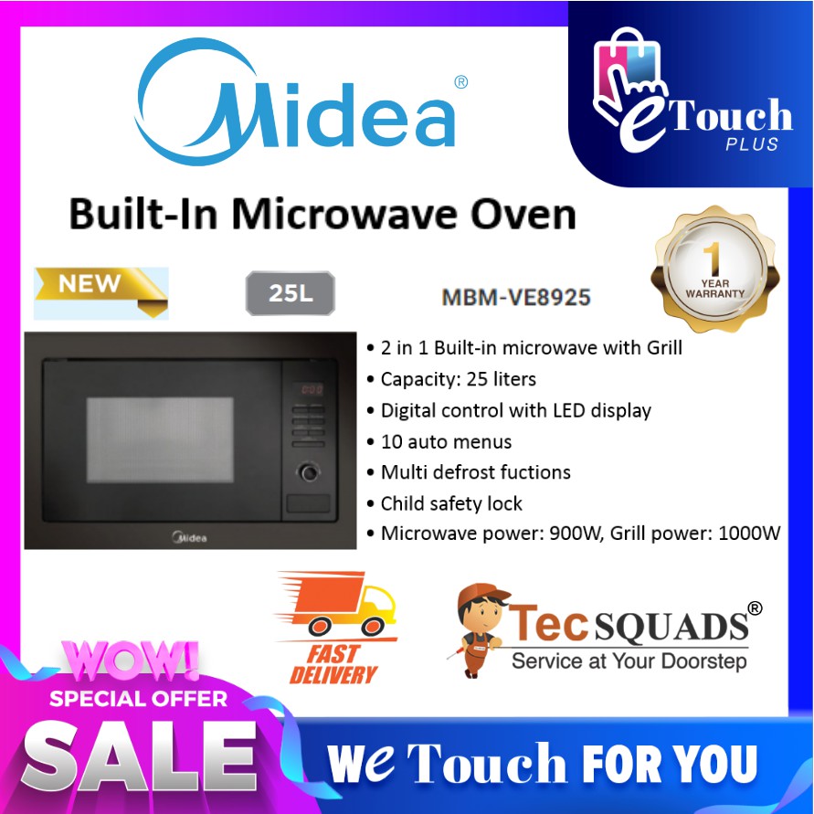 Rubine (28L) Built In Microwave Oven RMO-OREO-28BL / Midea Built In ...