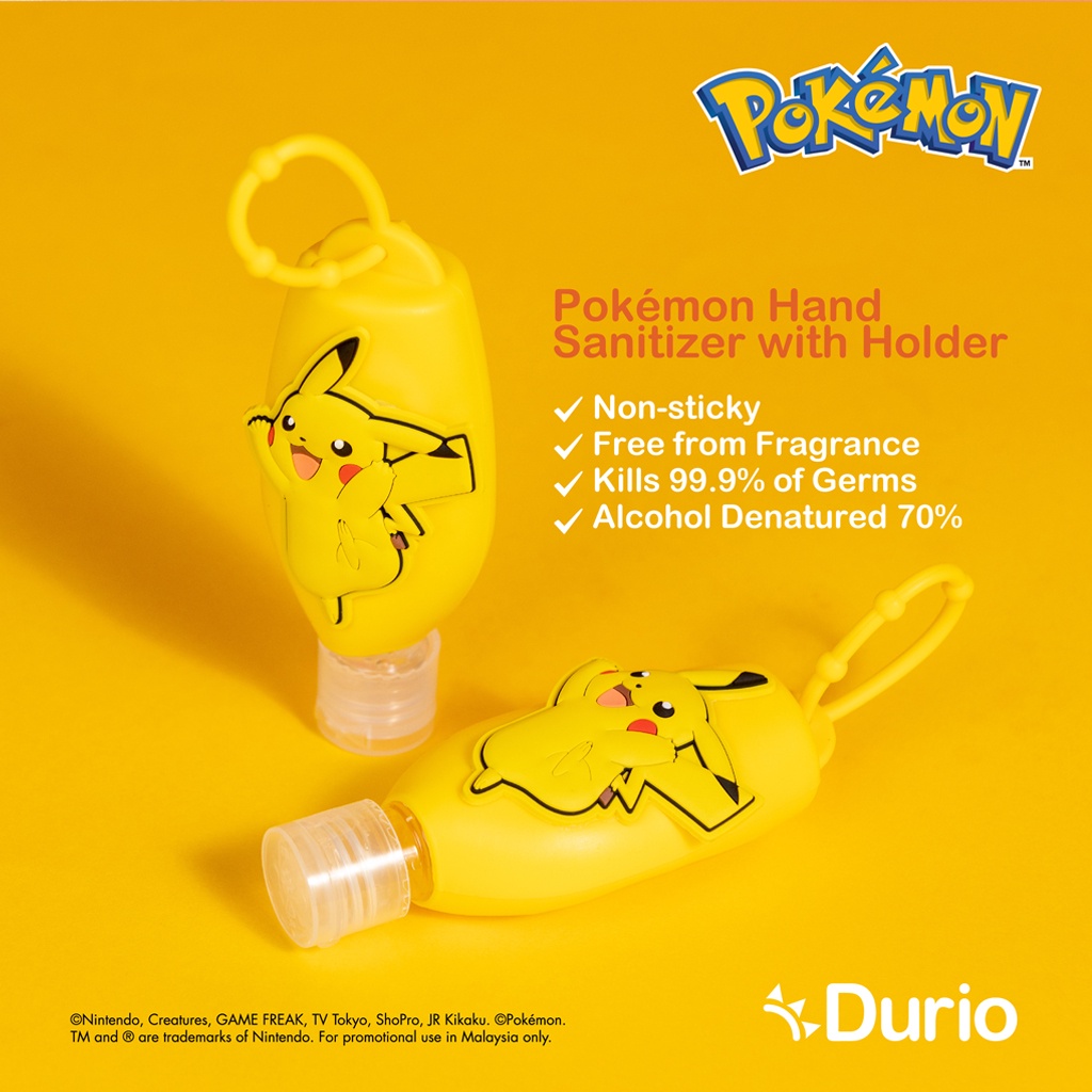 Durio X Pokemon Hand Sanitizer With Holder Protection Level Kill 99.9% ...