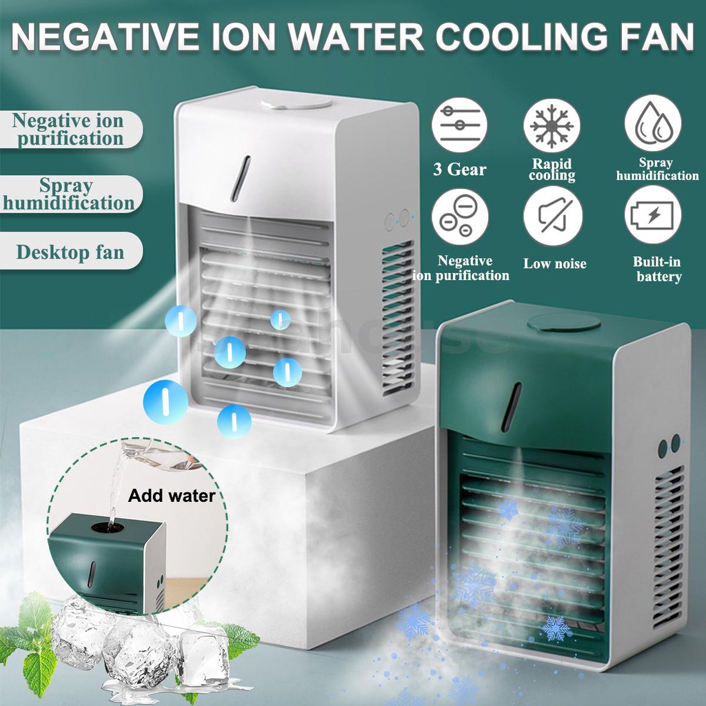 3 Gear Mini Negative Ion Water Cooling Fan +Spray Humidification+Air ...