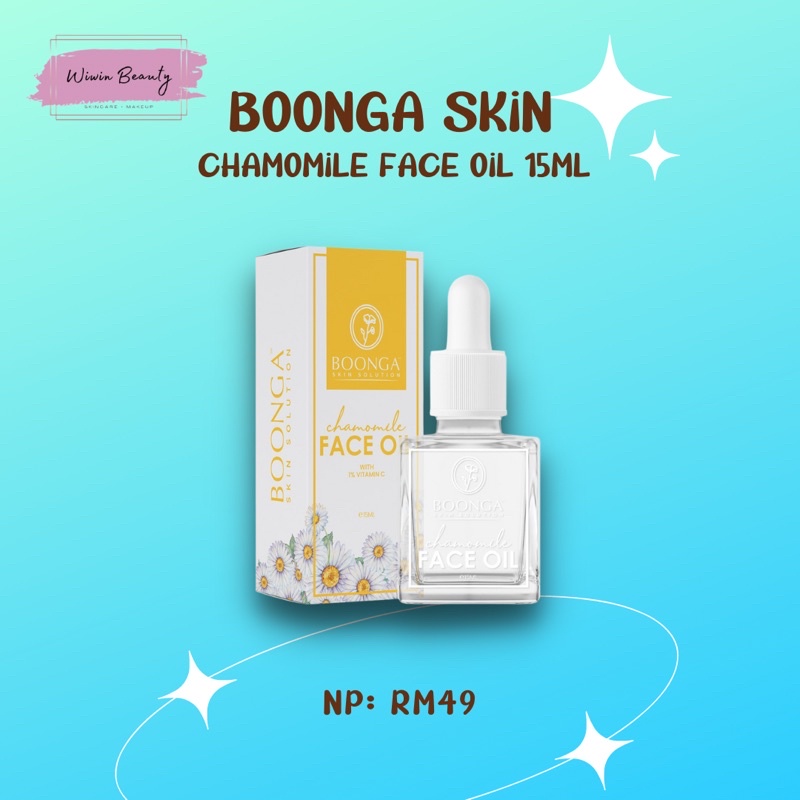 ORIGINAL HQ BOONGA SKIN SOLUTION CHAMOMILE FACE OIL MINYAK BOONGA 15ml ...