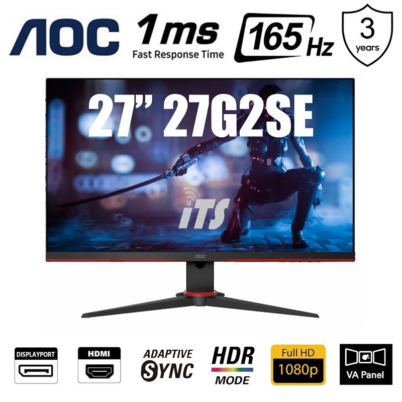 AOC 27" 27G2SE 1ms 165Hz AdaptiveSync FHD Gaming Monitor (HDMI/Display ...
