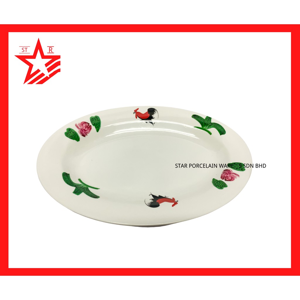 melamin ROOSTER OVAL PLATE PINGGAN BUJUR MELAMINE | Shopee Malaysia