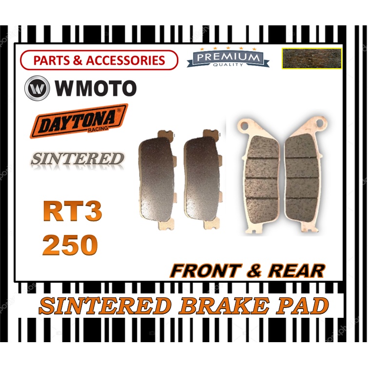 RT3 250 W MOTO BRAKE PADS SET SCOOTER SINTERED LONG LIFE DAYTONA | Shopee Malaysia
