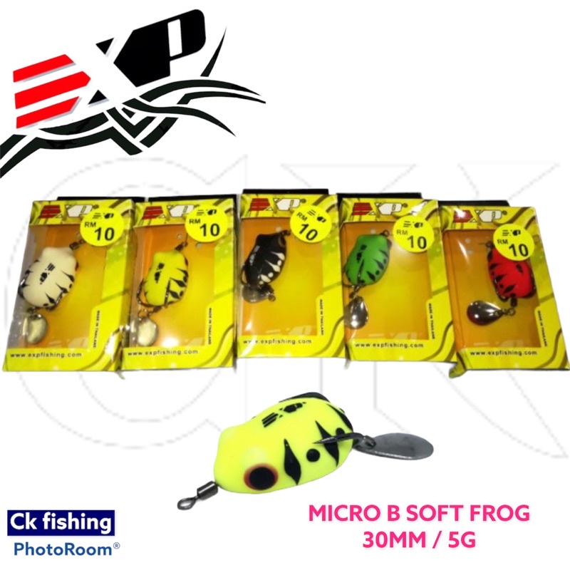 EXP Frog Micro B 30mm / 5g Soft Rubber Frog Fishing Casting Lure ...
