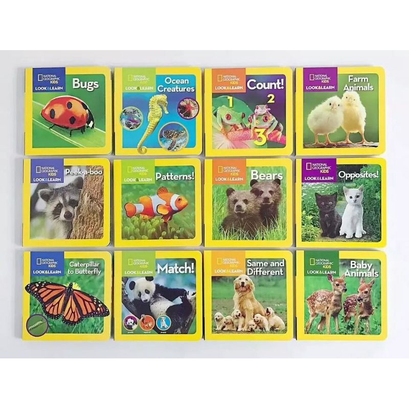 READY STOCK MALAYSIA GENUINE NATIONAL GEOGRAPHIC KIDS LOOK & LEARN BOX SET 12 BOARD BOOKS ...