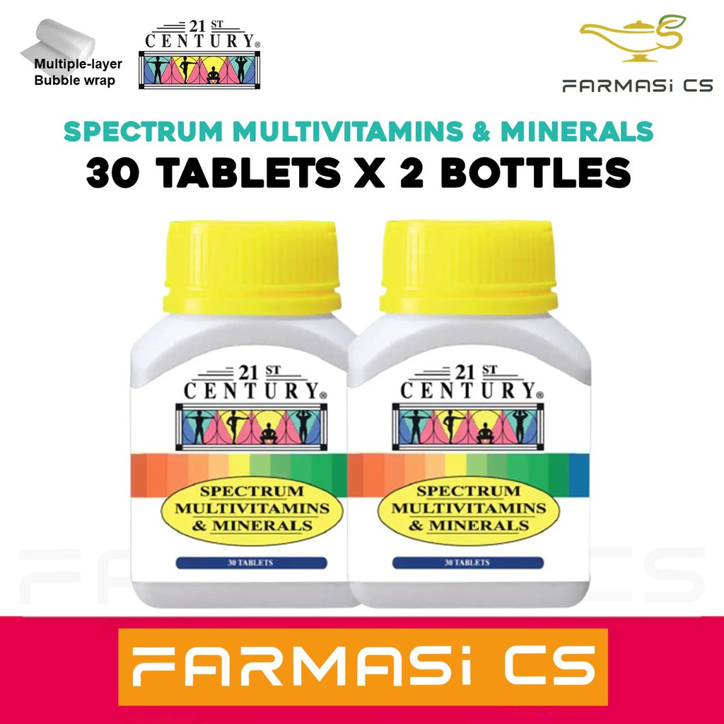 21st Century Spectrum Multivitamins & Minerals 30 tablets x 2 bottles ...