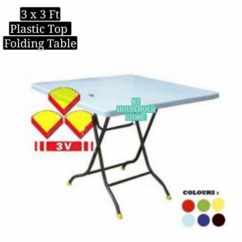 3V 3x3 Feet Plastic Foldable Table Portable Table Multifunctional Table ...