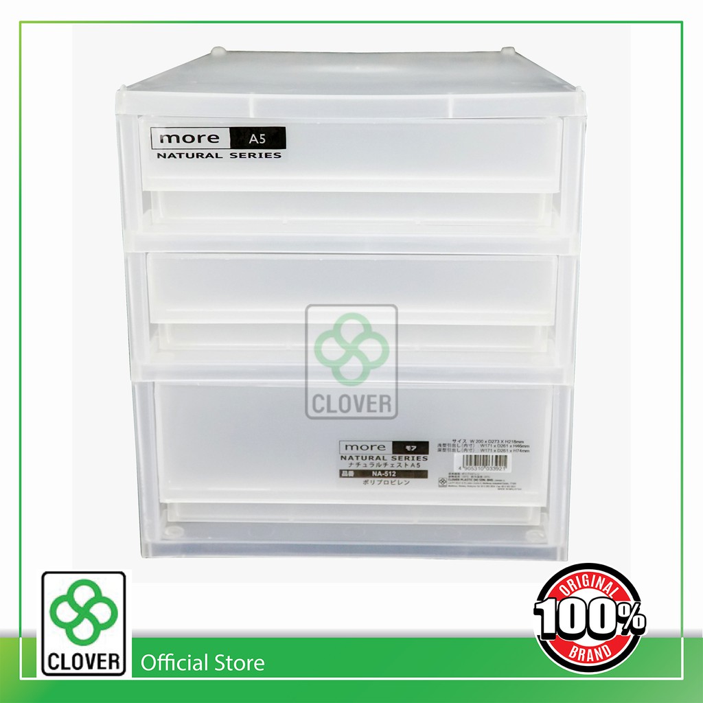 CLOVER 3 Tiers A5 Desktop Drawer Organiser - More Natural NA-512 (1 ...