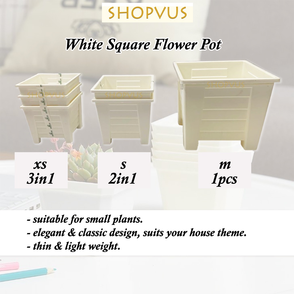 [Ready Stock] Apple Lady Elegant Plastic Square Flower Pot / Gardening ...